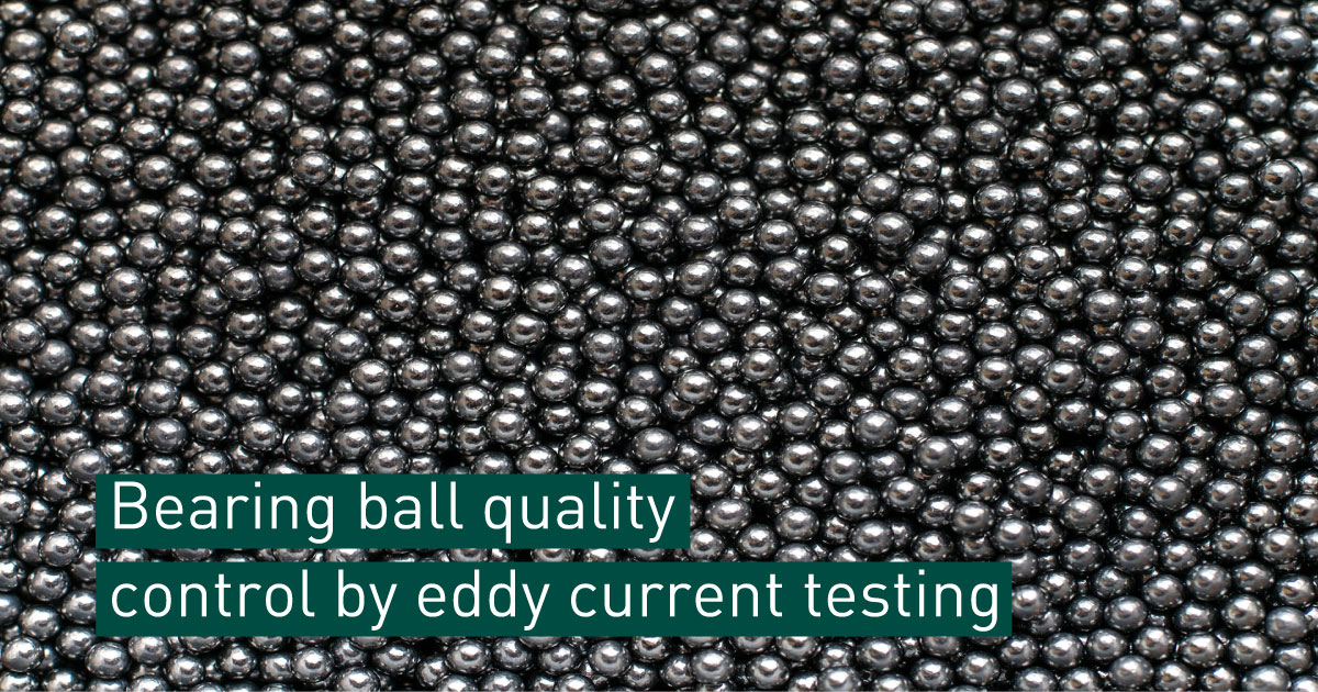 Bearing ball quality control by eddy current testing